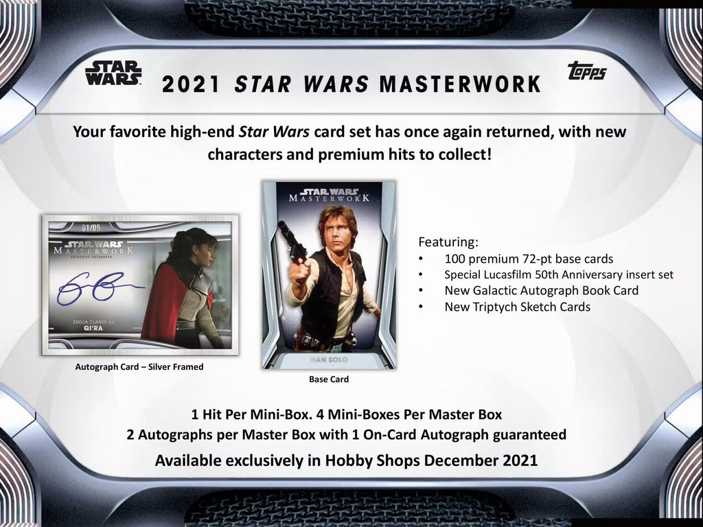 2021 Topps Star Wars Masterwork Hobby Trading Cards – The Ballers Bank TCG