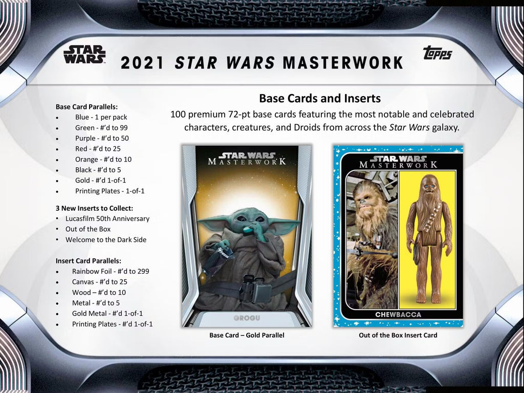 2021 Topps Star Wars Masterwork Hobby Trading Cards – The Ballers Bank TCG